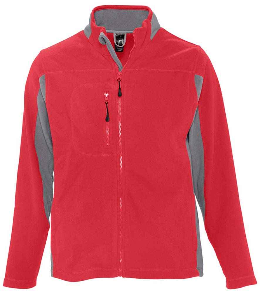 SOL'S Nordic Fleece Jacket | Red/Medium Grey